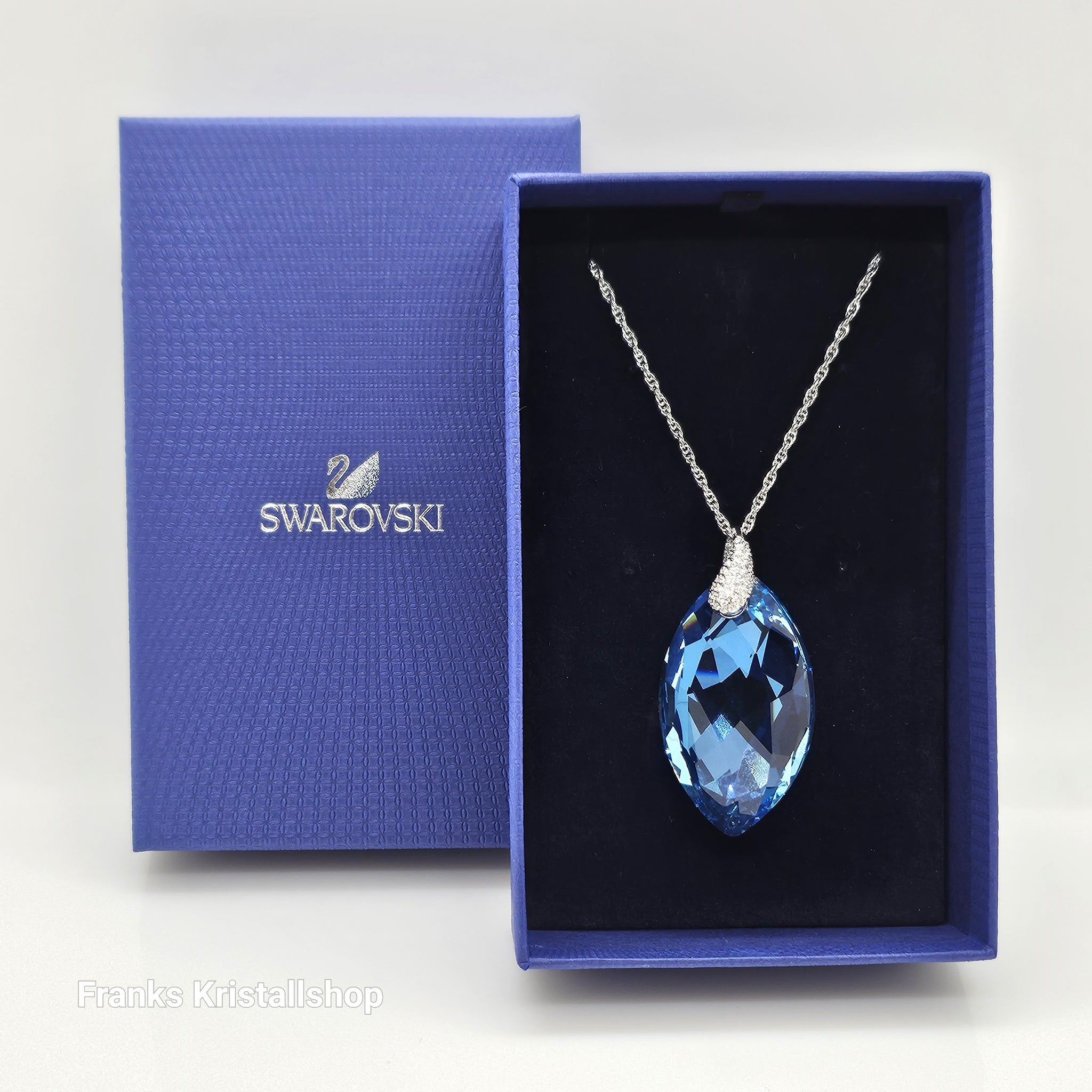 SWAROVSKI Aquamarin Halskette Turkis Rhodiniert 1124108 Franks Kristall Shop