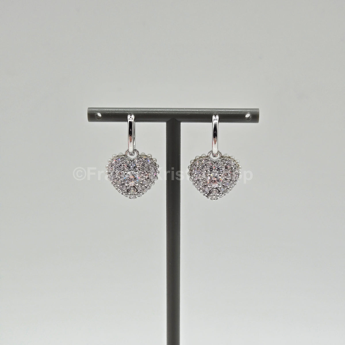 SWAROVSKI Herz Ohrringe Hyperbola Drop-Ohrhänger, Weiß, Rhodiniert 568 ...