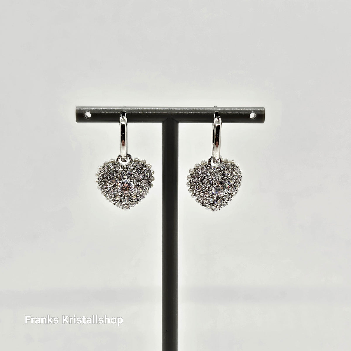 SWAROVSKI Herz Ohrringe Hyperbola Drop-Ohrhänger, Weiß, Rhodiniert 568 ...